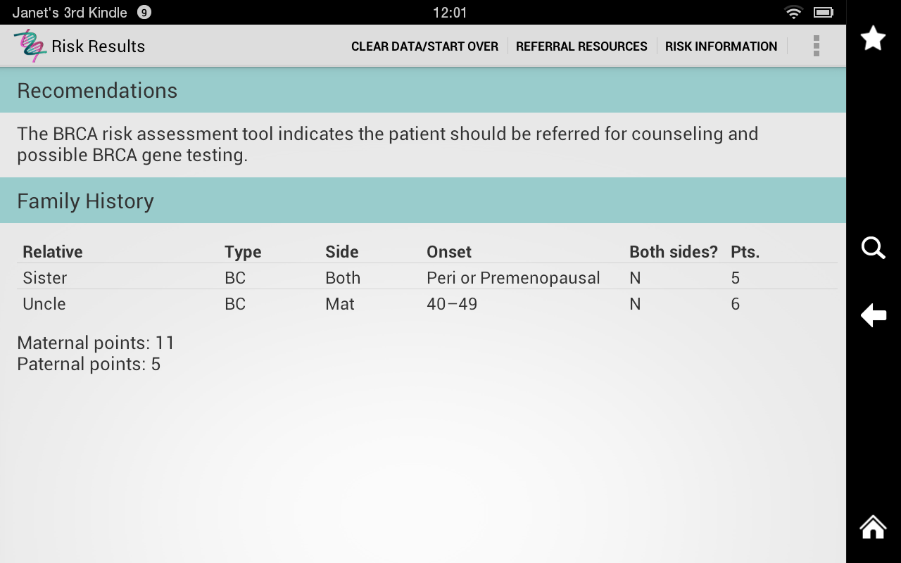 BRCA Risk Tool - App on Amazon Appstore