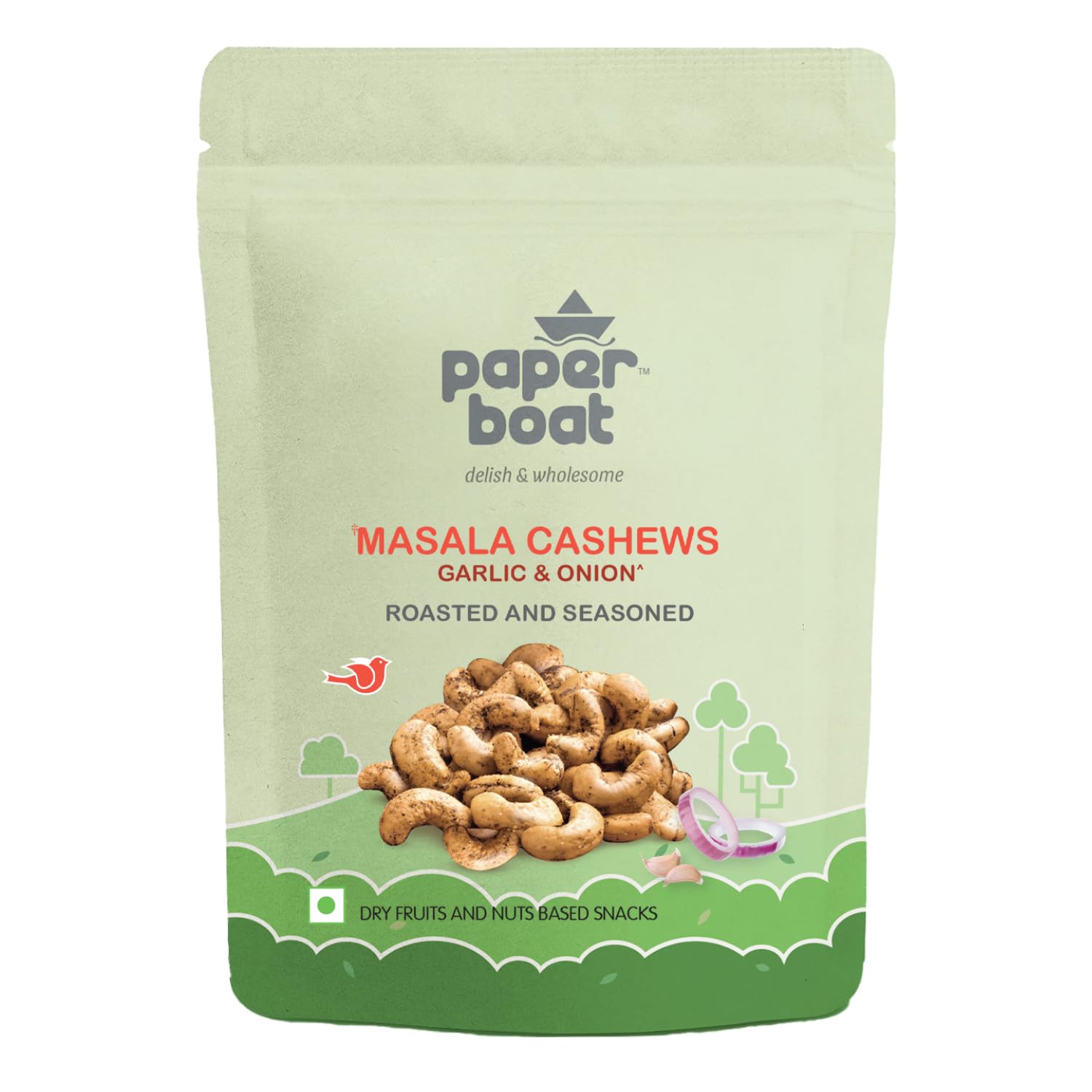 Paper Boat Onion Garlic Cashews | 200 gms | Lasoon Flavoured Cashews ...