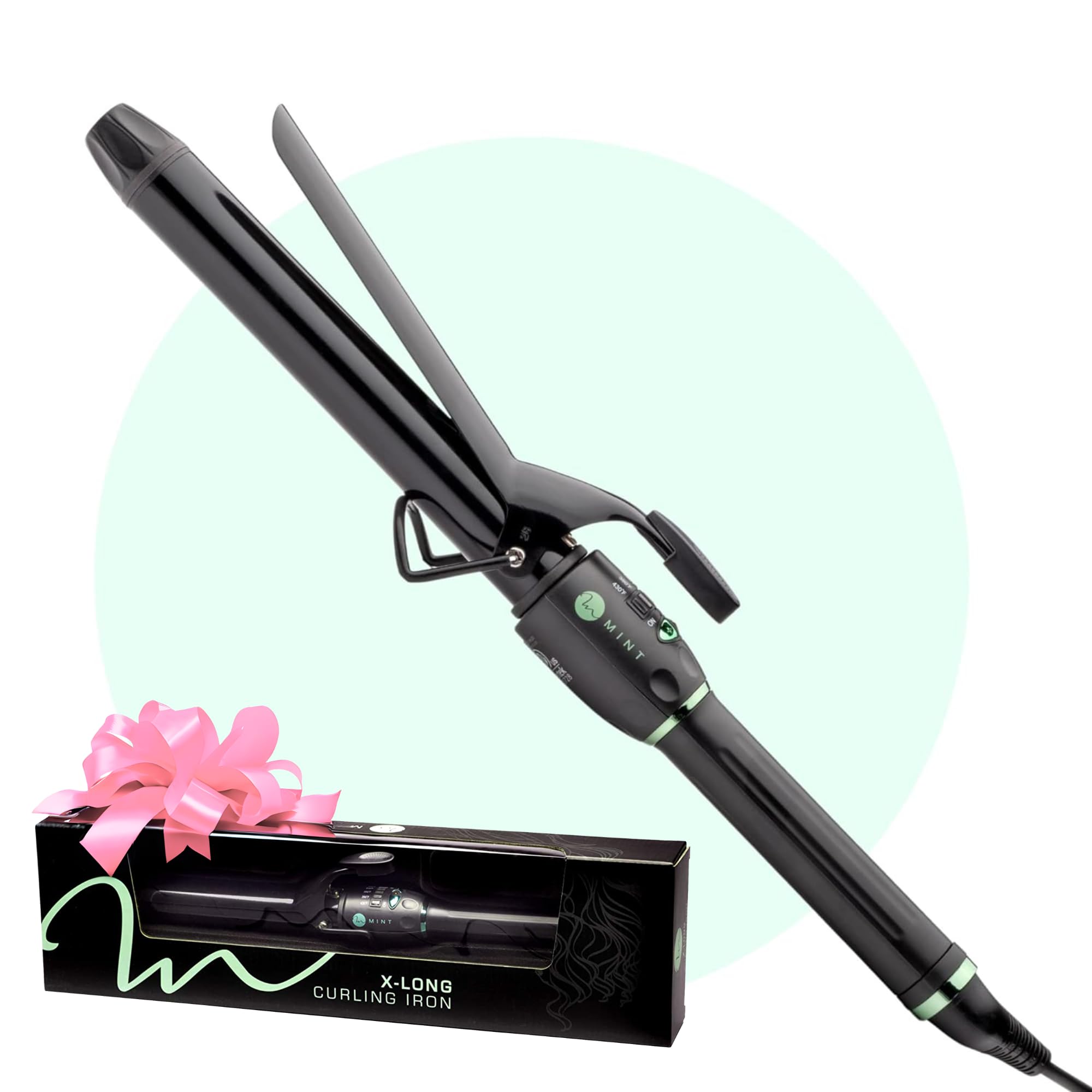 MINT Professional Extra Long Hair Curling Iron 1 inch | 2-Heater ...