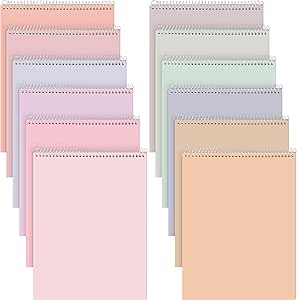 Amazon.com : Geyoga 12 Pcs Colored Top Bound Spiral Notebook 8.5" x 11 ...