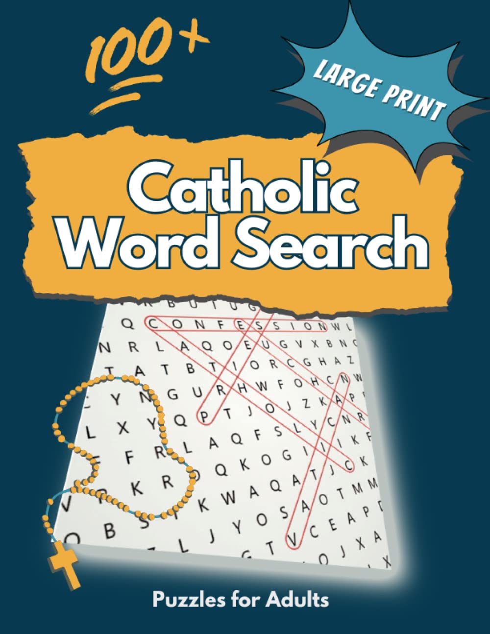 100+ Large Print Catholic Word Search Puzzles for Adults: Challenging ...