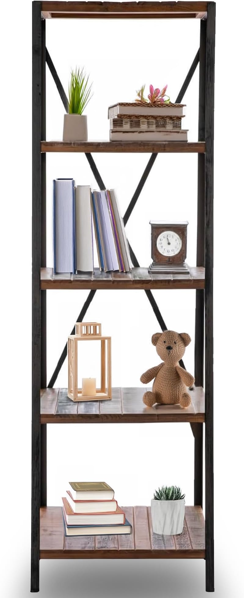 Amazon.com: Hobby Lobby Industrial Wood Slat 5-Tier Shelf, MDF and ...