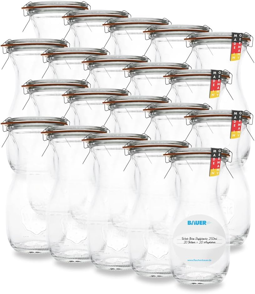 18x WECK-Saftflasche 530ml mit Gummiring und 2 Klammern : Amazon.de ...