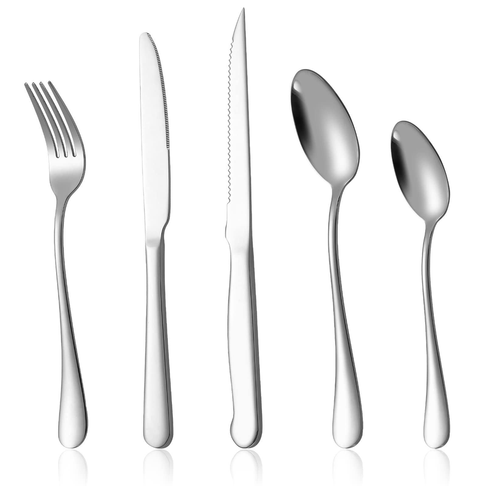Amazon.com: Eisinly 20-Piece Silverware Set Service for 4, Food Grade ...