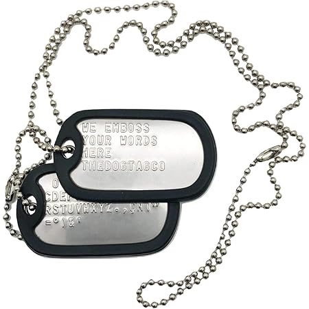 Military Dog Tags - Set of 2 Personalised Stainless Steel Nickel Plated ...