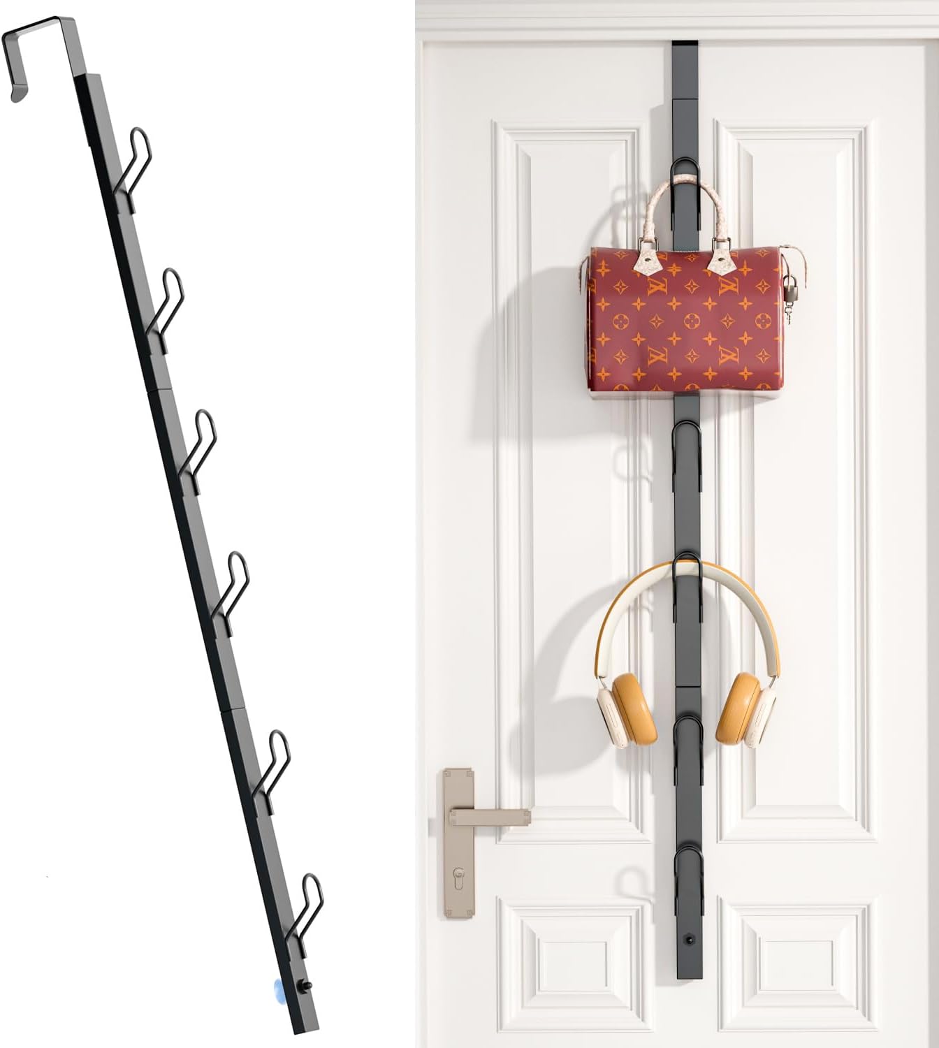 Amazon.com: Over The Door Hooks Long with 6 Hooks, Behind The Door ...