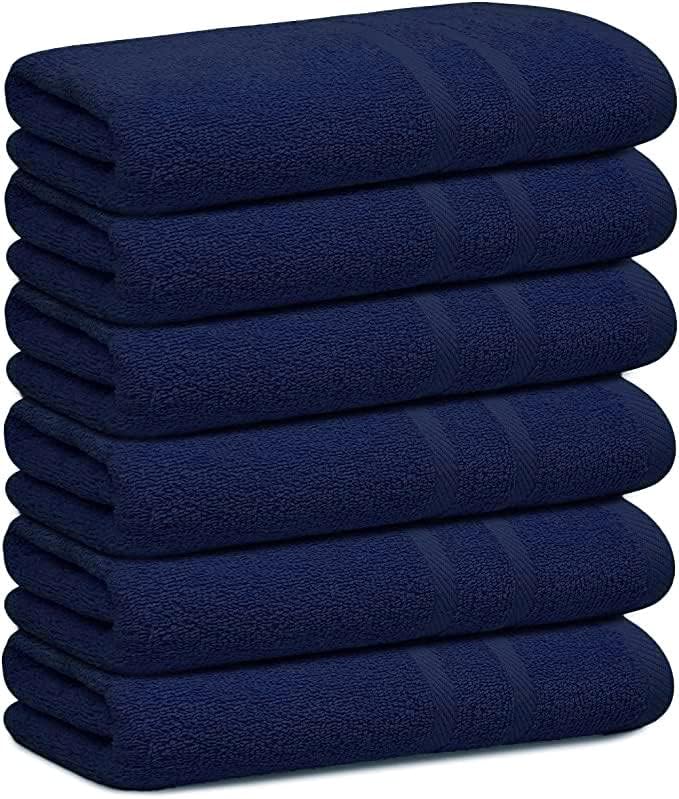 Amazon.com: LOOP TERRY Bath Towel Set - 100% Cotton 6 Pack 24 x 46 ...