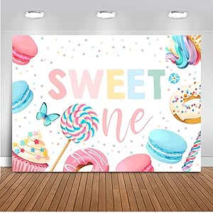 Amazon.com : Mocsicka Sweet One Backdrop Girl's First Birthday ...