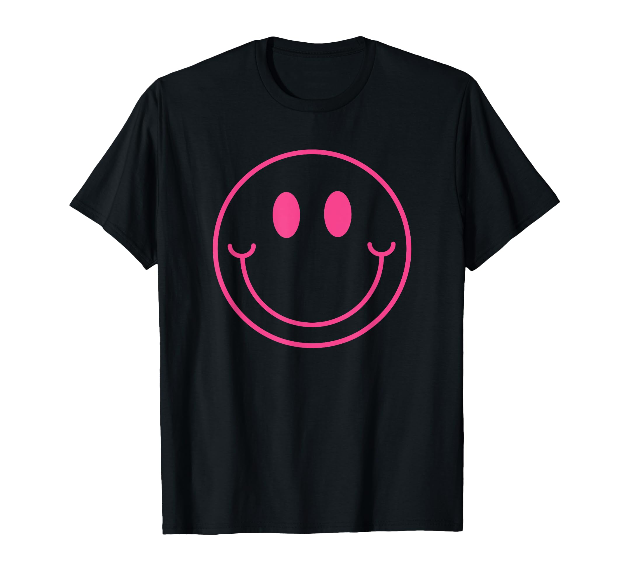 Amazon.com: 70s Cute Pink Smile Face Shirt Peace Happy Smiling Face Tee ...