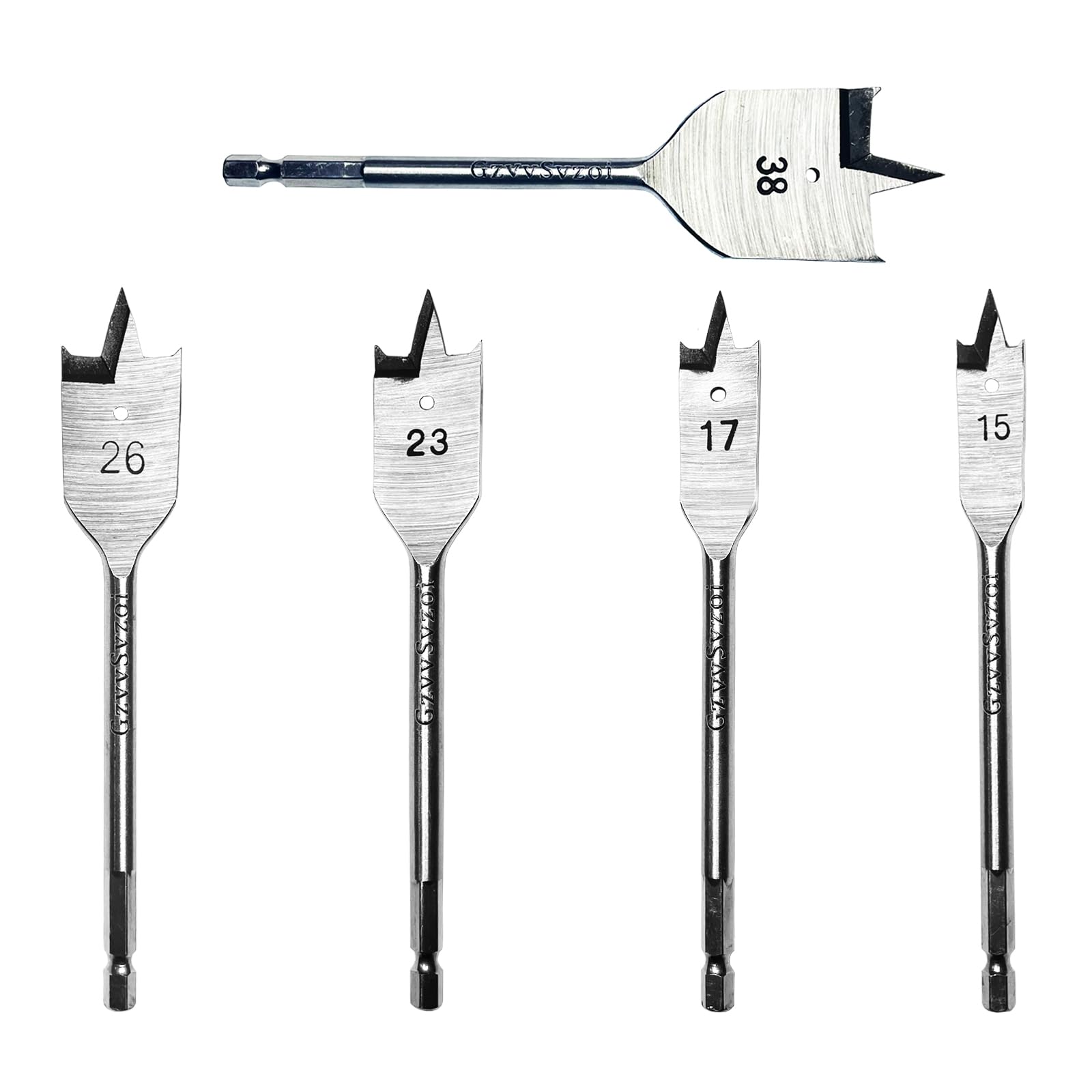 5pcs Spade Drill Bit Set for Wood, Carbon Steel Paddle Flat Bits Wood ...