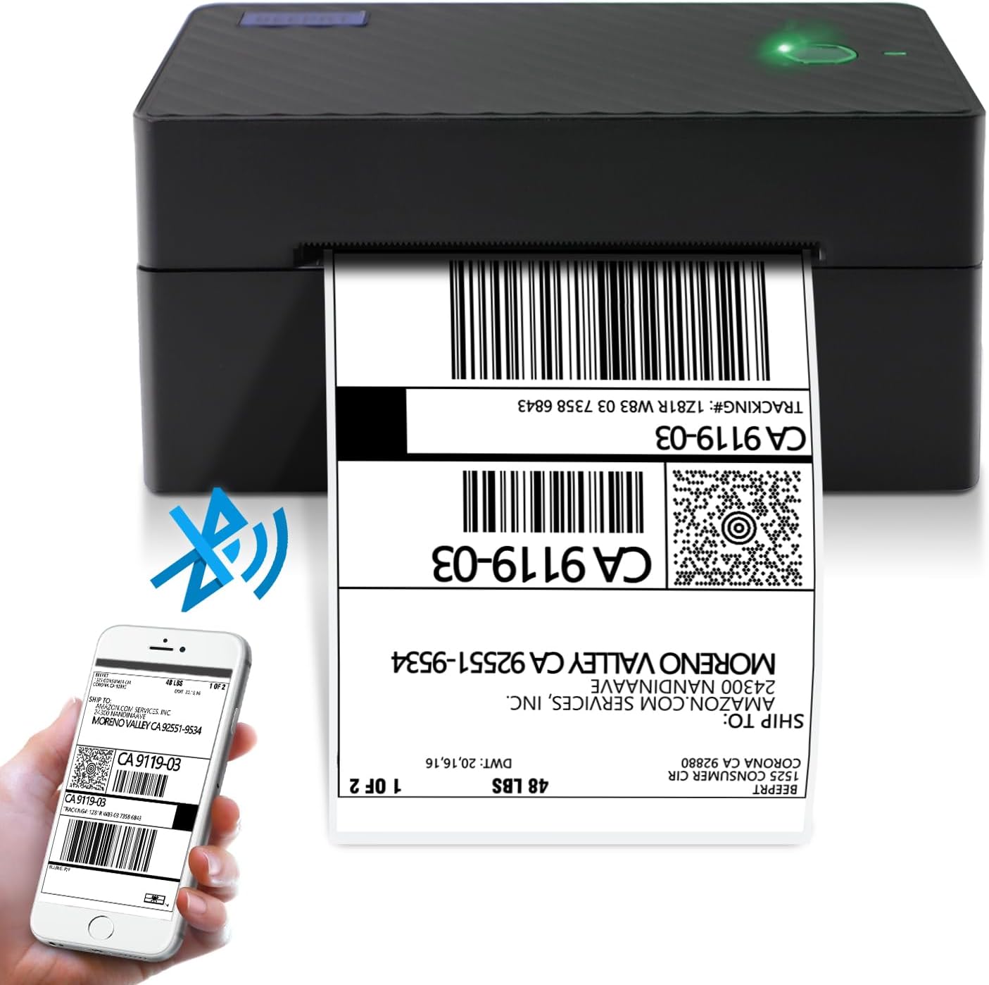 Amazon.com : beeprt Bluetooth Shipping Label Printer - Wireless Thermal ...