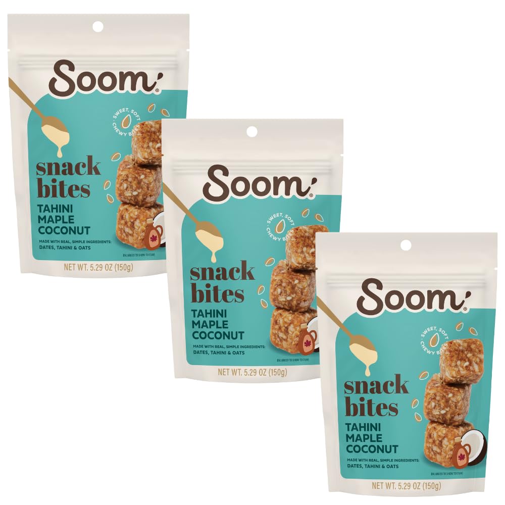 Amazon.com: Soom Foods Maple Coconut Energy Chewy Snack Bites 3-Pack ...