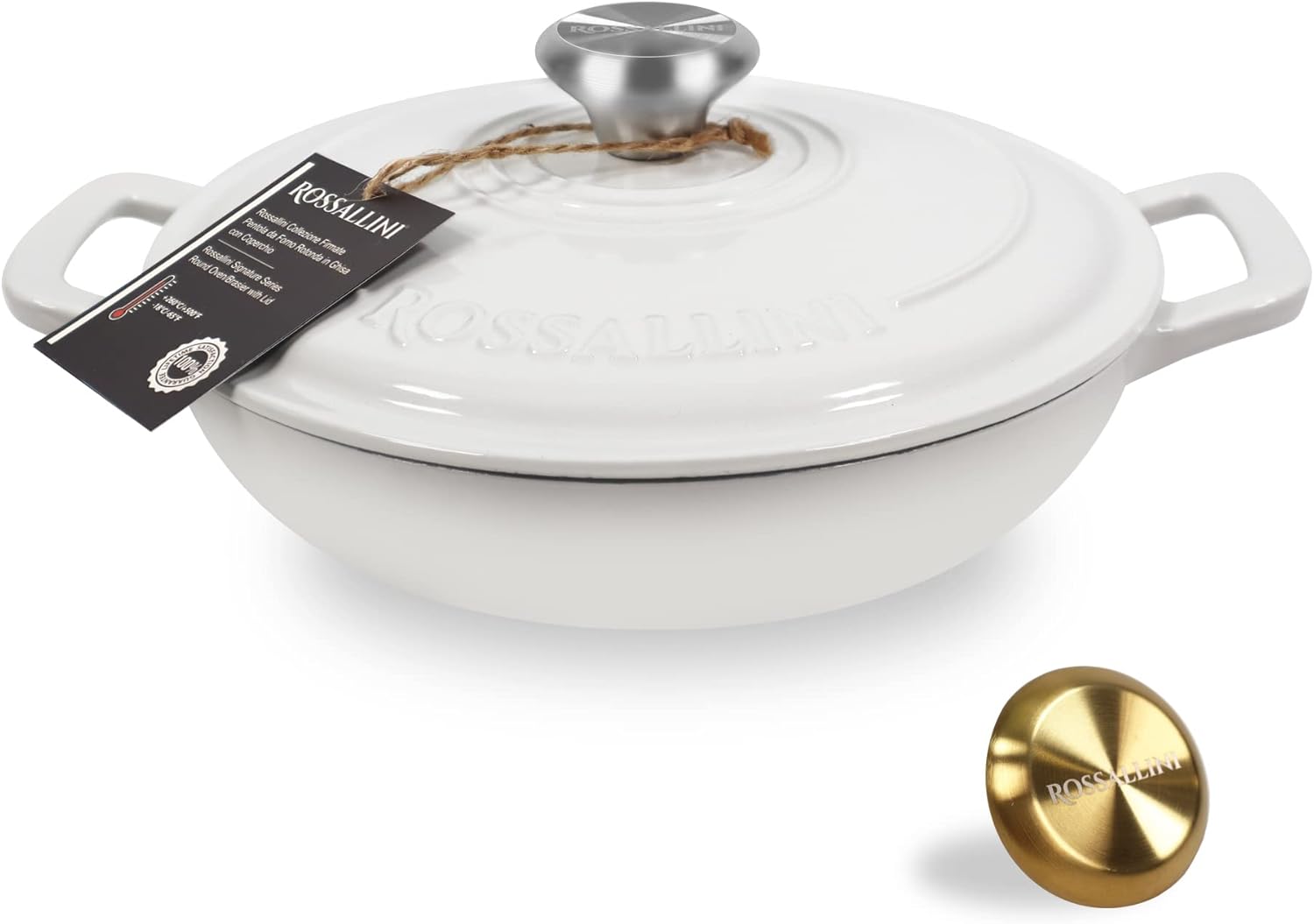 Amazon.com: ROSSALLINI Signature Enameled Cast Iron Braiser, Non-Stick ...
