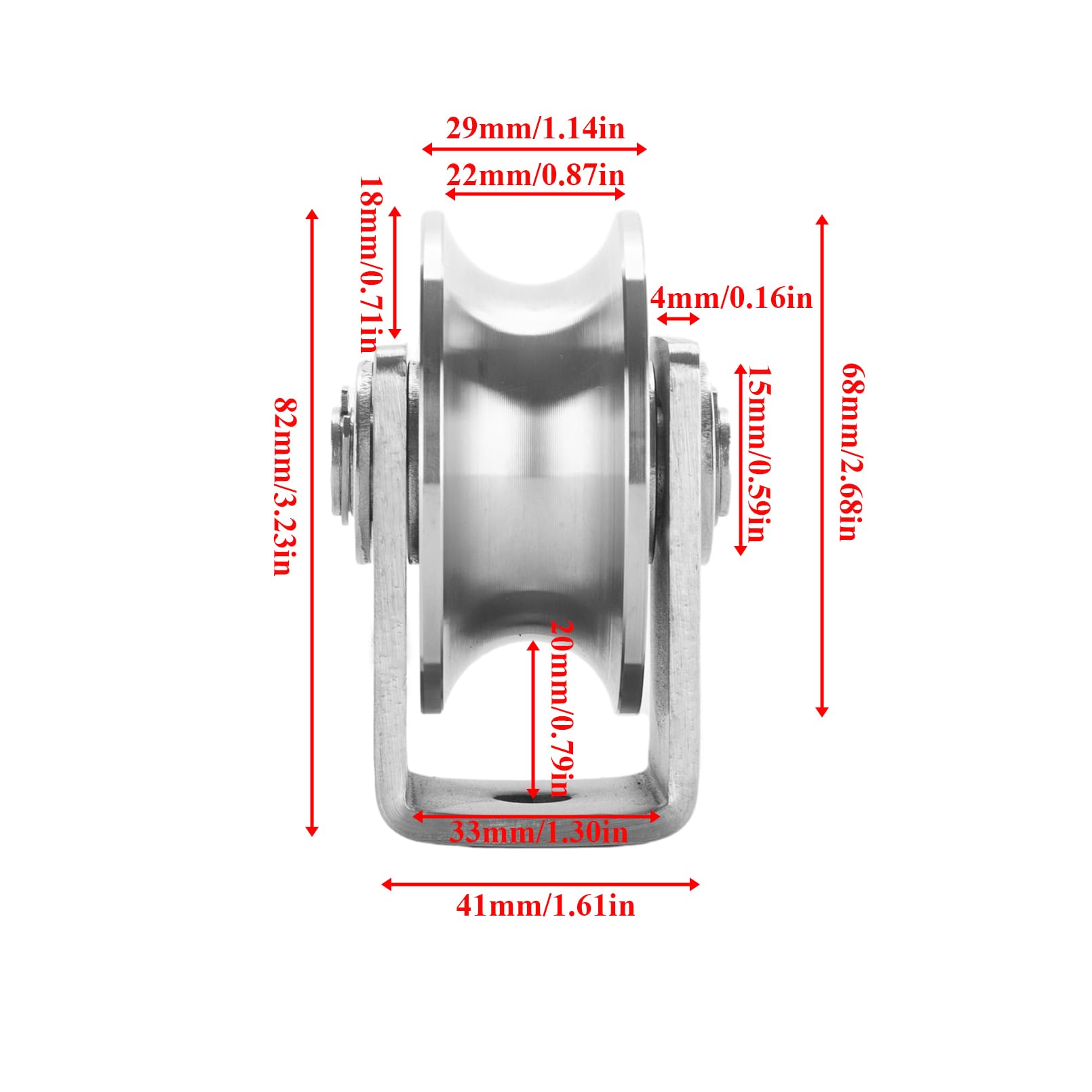 Snapklik.com : Stainless Steel U Groove Wheel Heavy Duty Caster Rigid ...