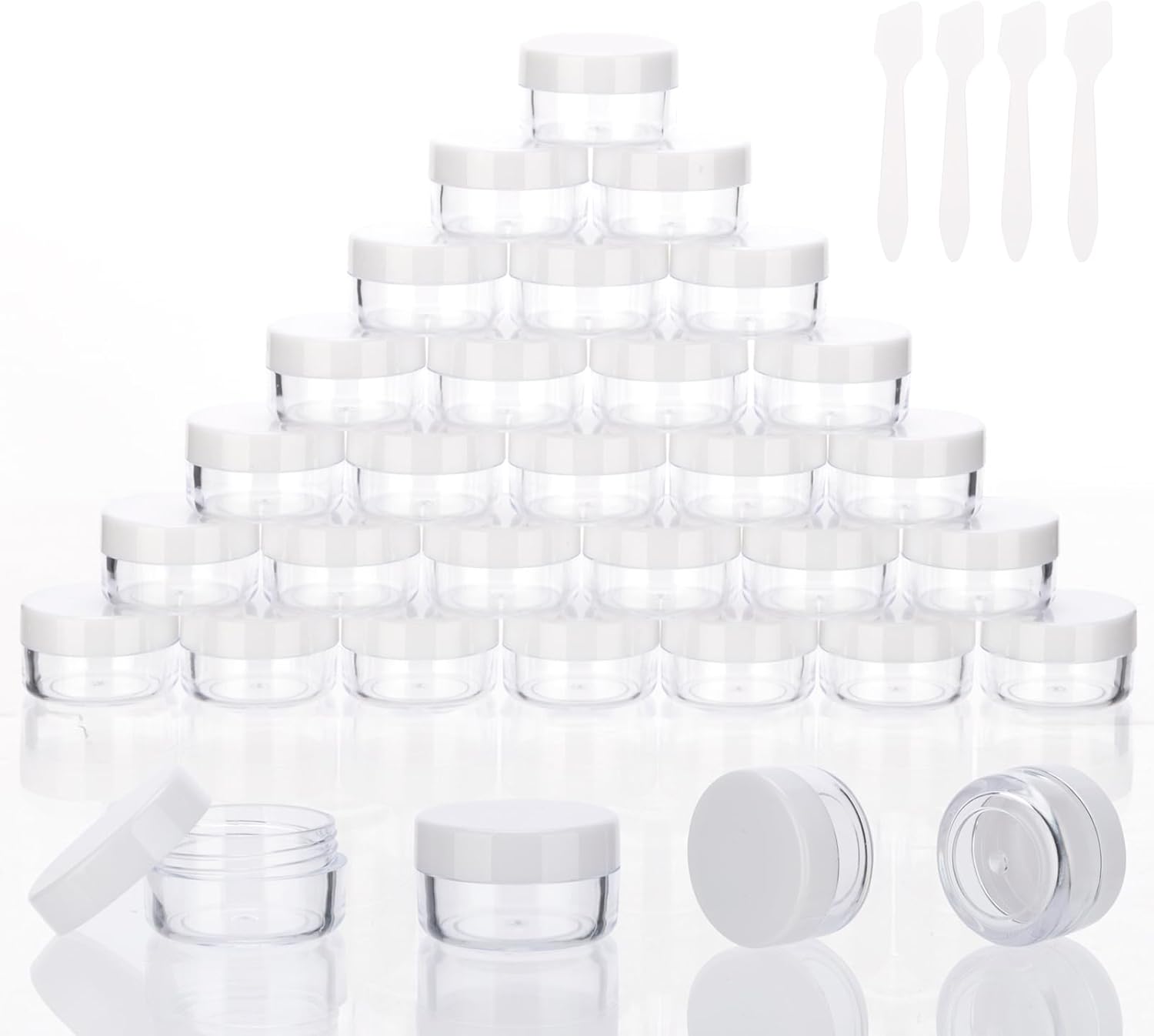 Amazon.com: 5 Gram Sample Containers with White Lids, 50 Count 5ML ...