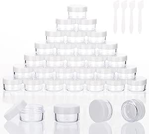 Amazon.com: 5 Gram Sample Containers with White Lids, 50 Count 5ML ...