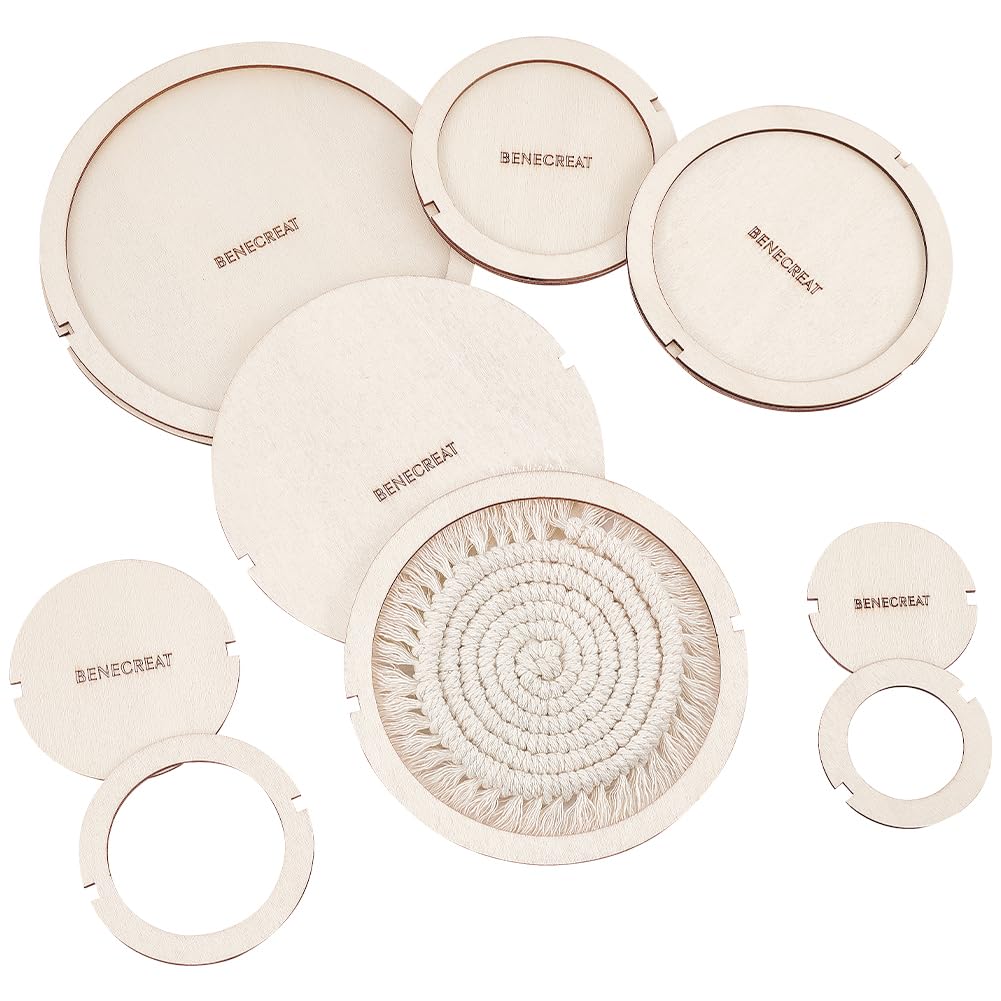 Amazon.com: BENECREAT 12Pcs Round Macrame Cutting Molds Wood Macrame ...