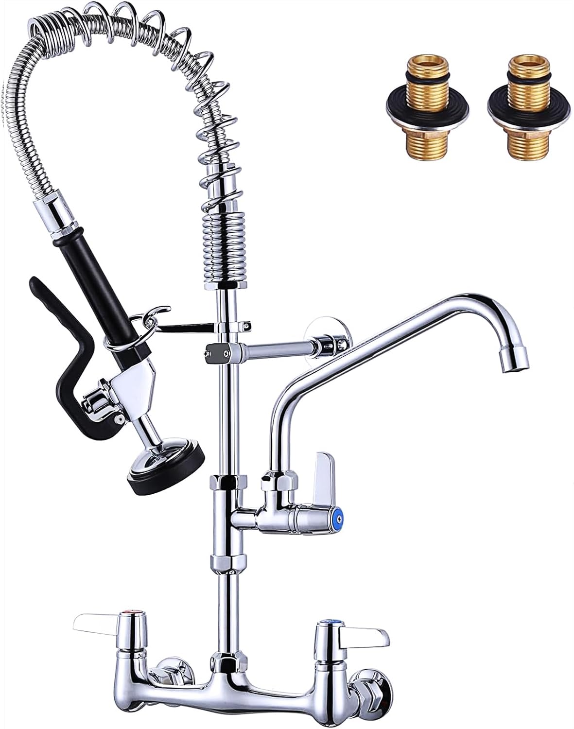 Commercial Kitchen Sink Faucet with Pull Down Sprayer, Pre-Rinse ...