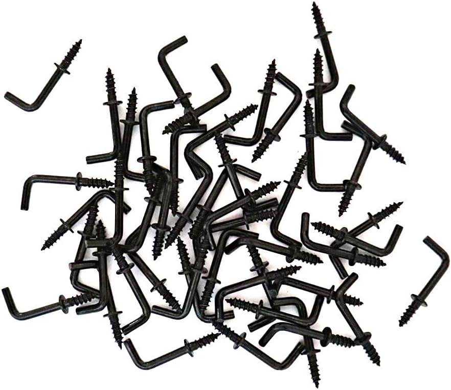 Amazon.com: Glarks 120-Pieces 6 Size Brass Plated Square Hooks Lag ...