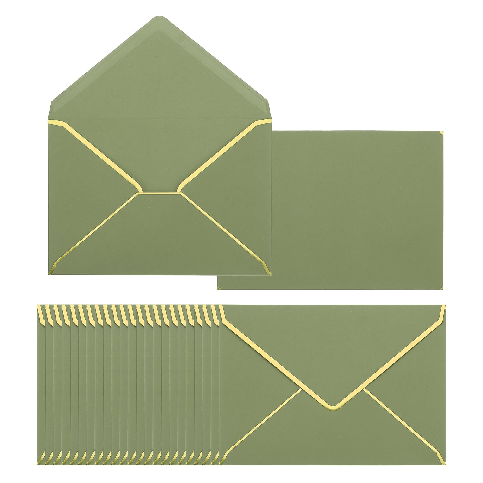 PATIKIL 200 Pack 5 x 7 Envelopes with Gold Border Christmas Envelopes ...
