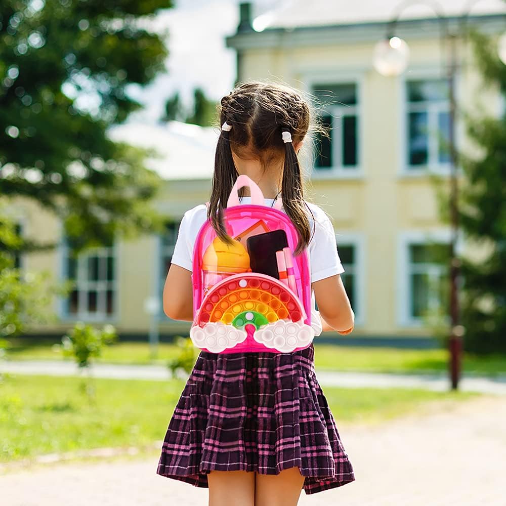 Buy CarJoy Pop Backpack for Girls,Pop Purse Fidget Mini Clear Backpack ...