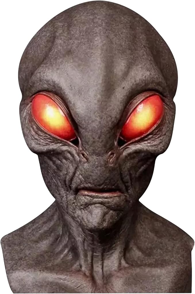 Halloween Alien Mask,Latex Realistic Alien Old Man Headdress Room ...