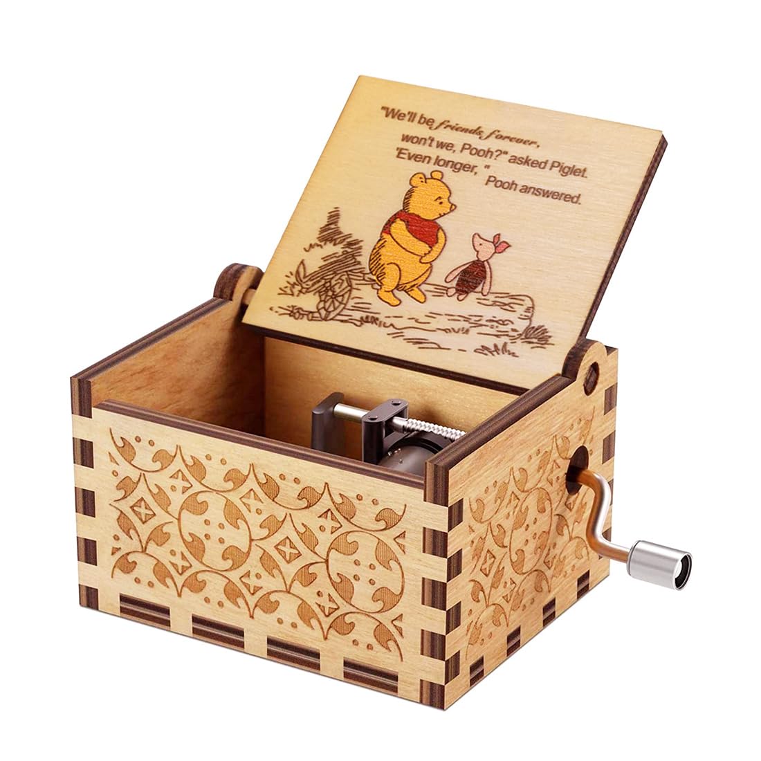 Amazon.com: Pooh Music Box for Friend Sister, Wooden Musical Box ...