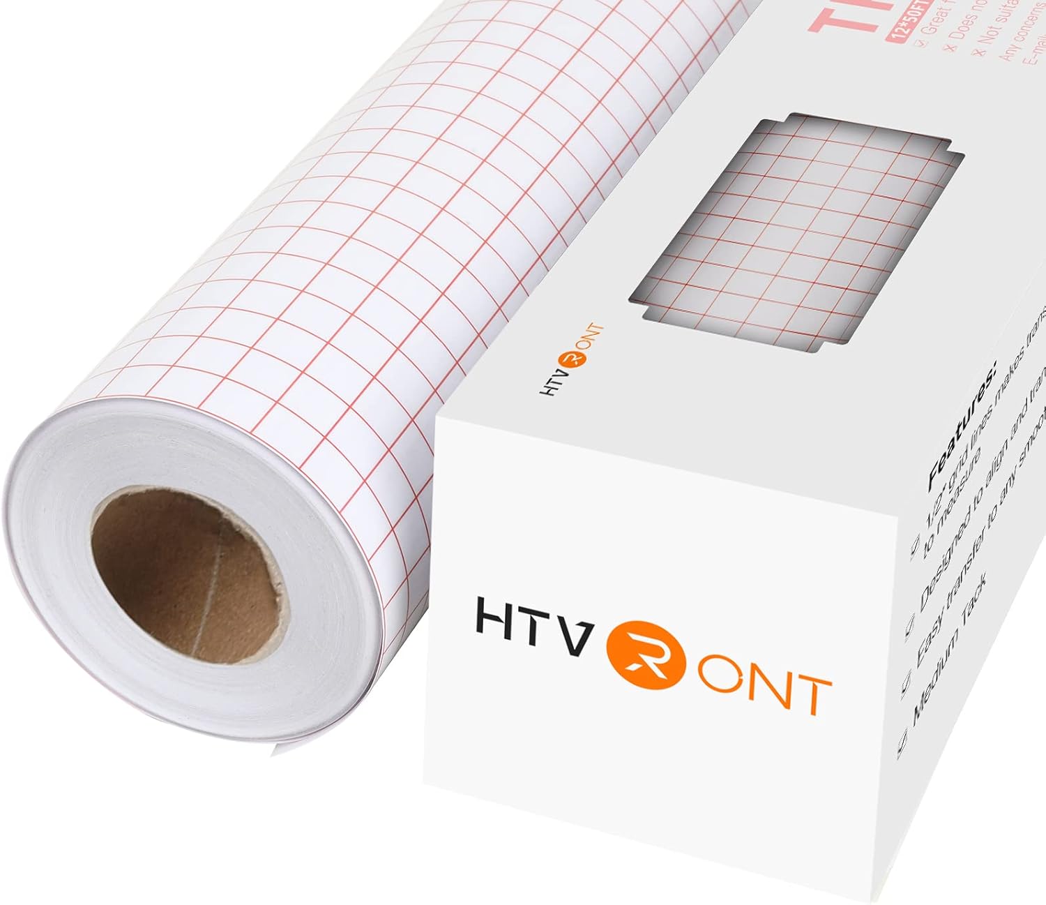 Amazon.com: HTVRONT Transfer Tape for Vinyl - 12" x 50 FT Red Alignment ...