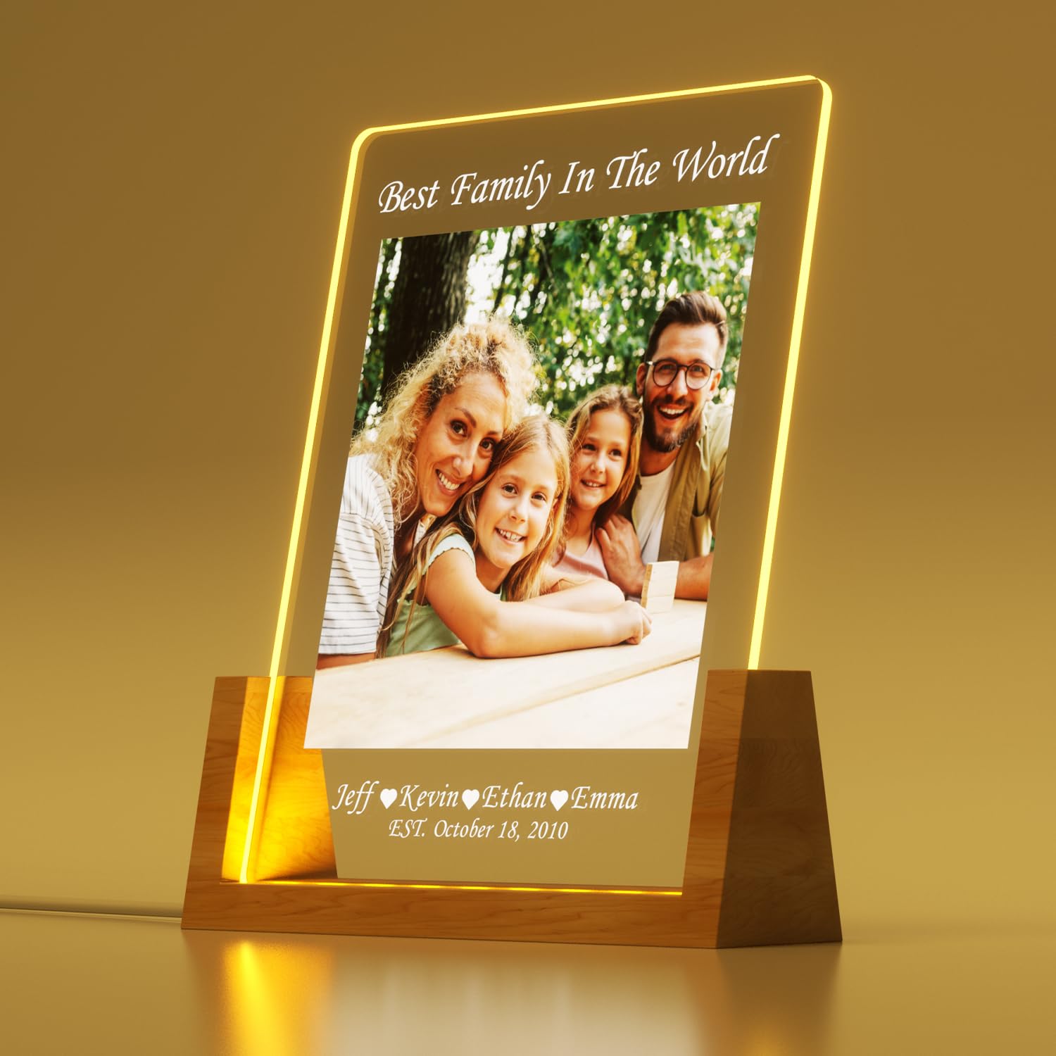 Ecavboc Personalized Night Light LED with Photo for Mom Dad Couple ...