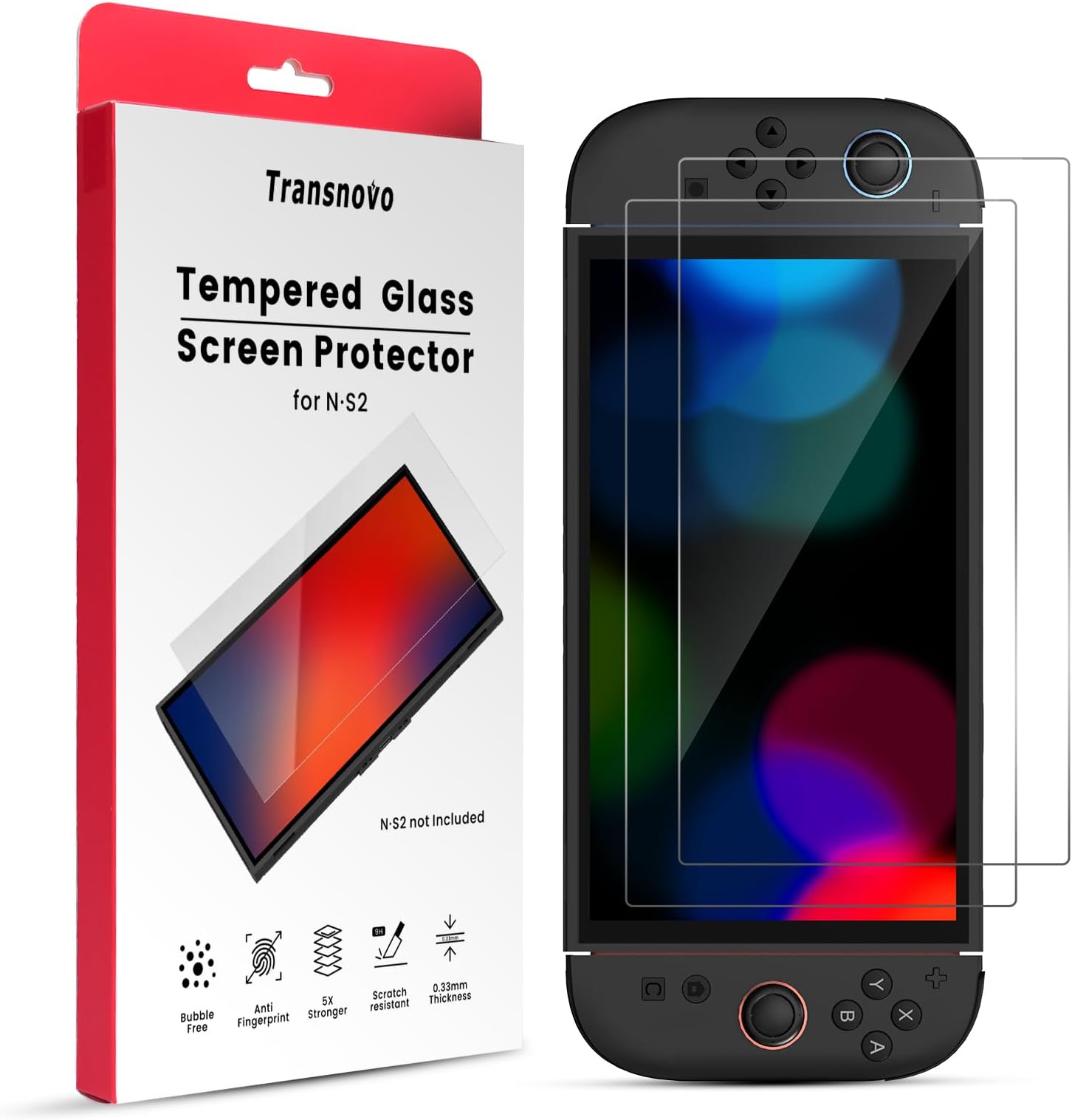 TRANSNOVO 2 Pack Screen Protector Compatible with Nintendo Switch 2, HD ...