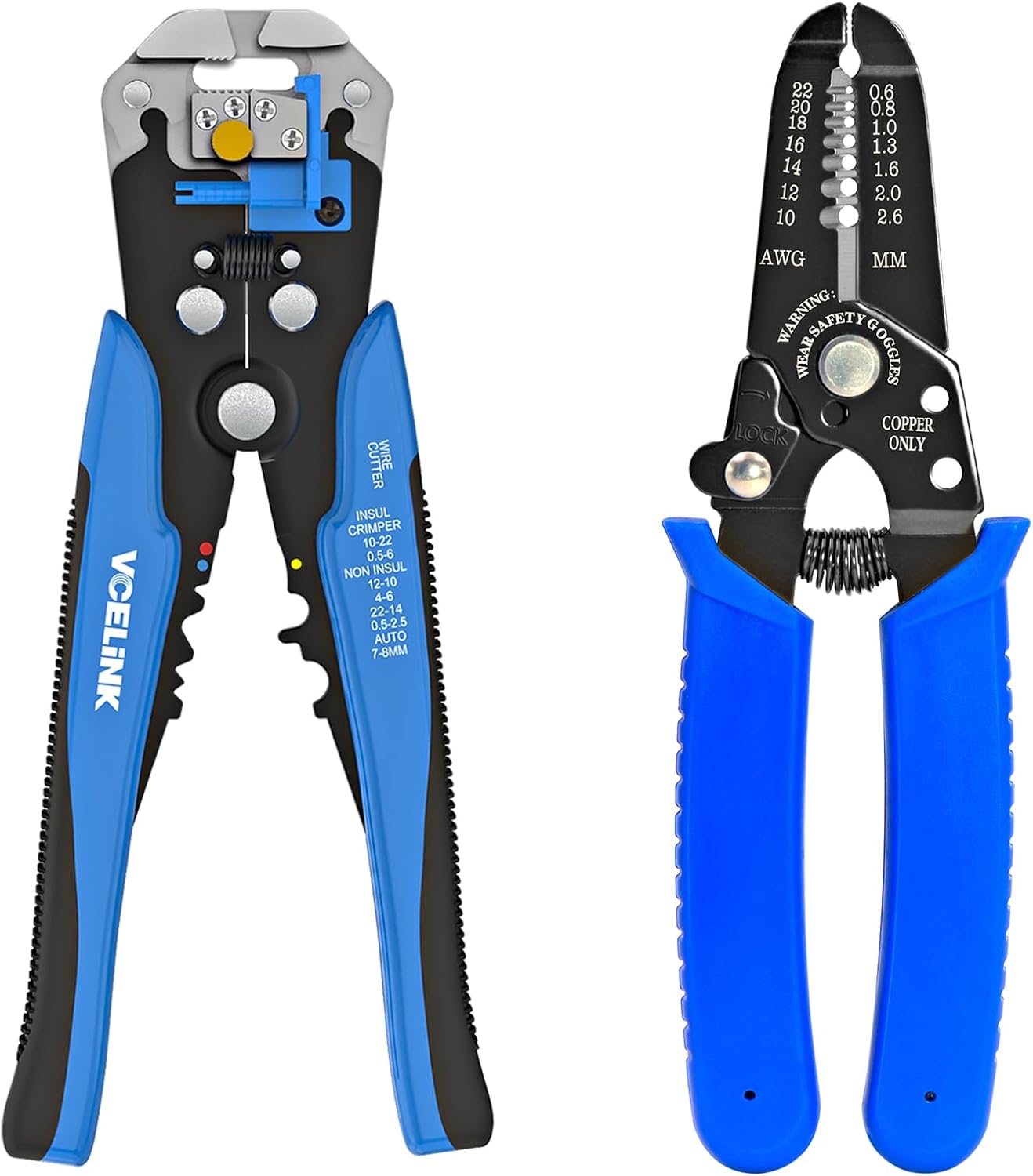 VCE 10-22 AWG Precision Wire Stripper Cutter Tool Bundle with 24 AWG to ...