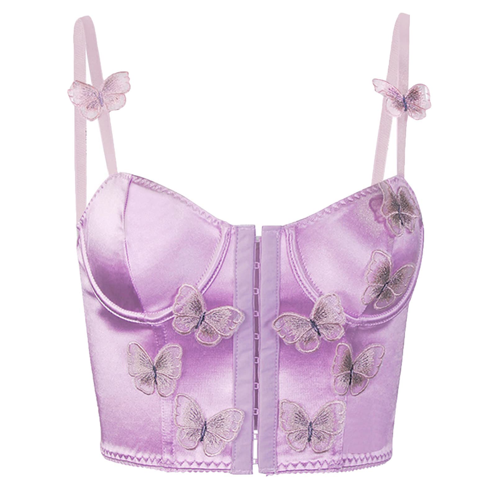 Snapklik.com : BEARUN Women Silky Satin Front Push Up Bustier Chic ...