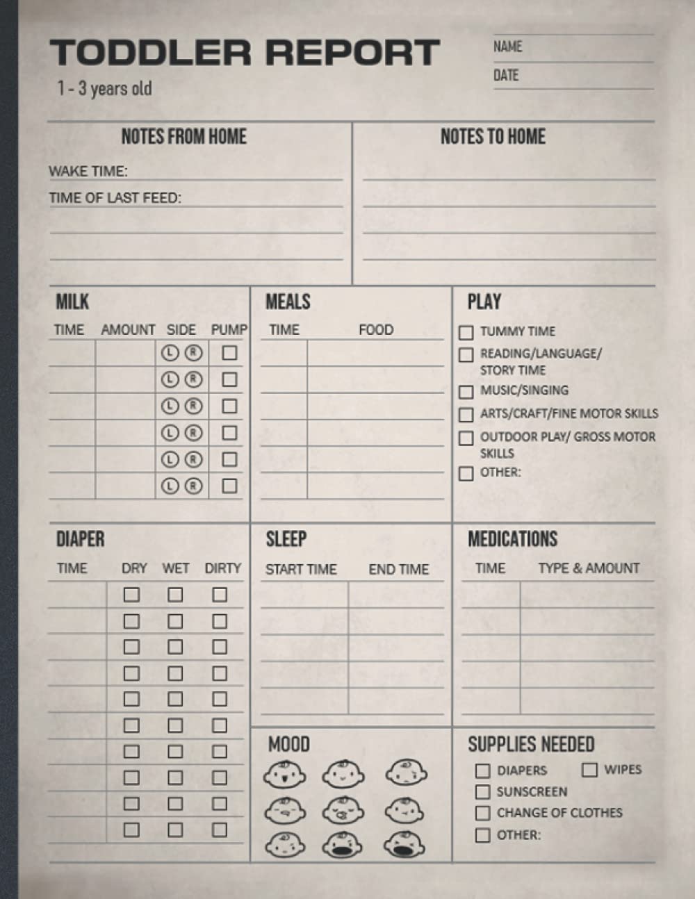 Buy Toddler Report Book: Nanny Toddler Baby Log Tracker Journal Book ...