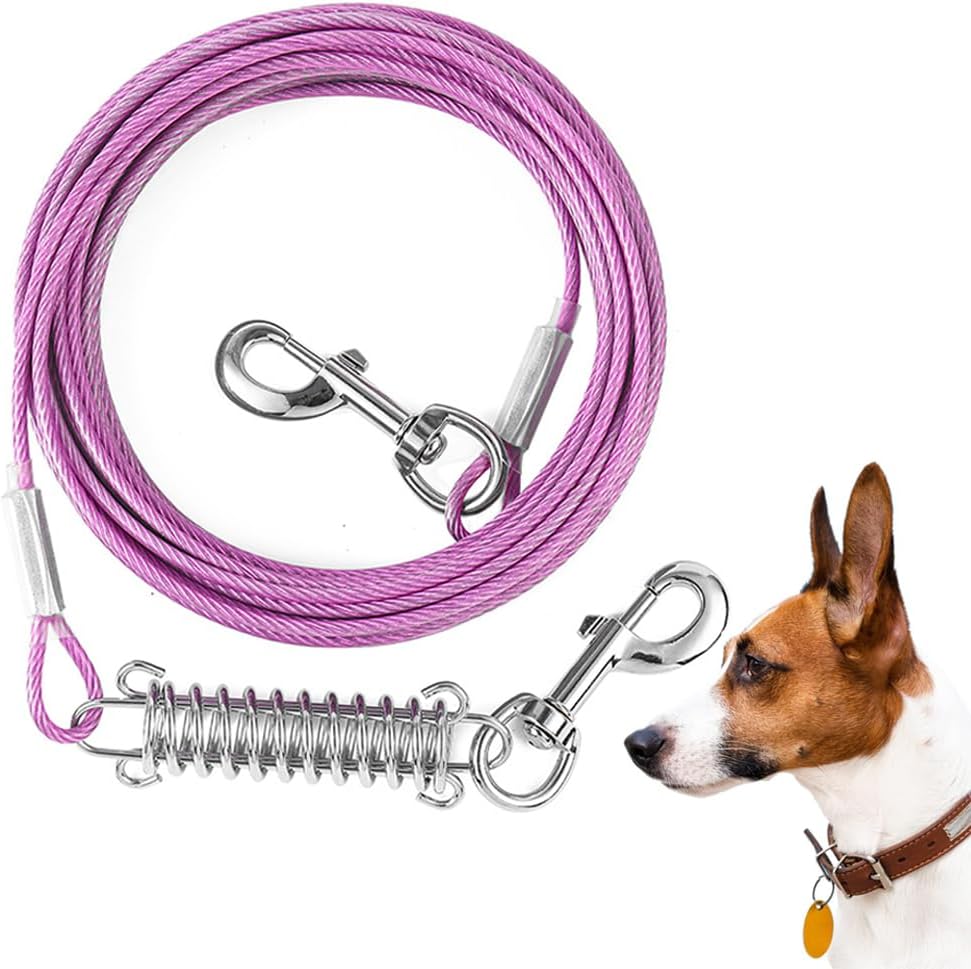 Amazon.com : Mi Metty Tie Out Cable for Dog,50FT Dog Leads with Swivel ...