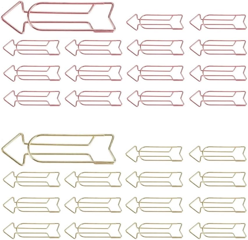 Amazon.com : 12pcs Gold Paper Clips, Electroplating Metal Arrow Shaped ...