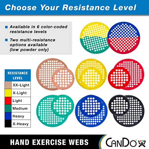 CanDo Hand Exercise Webs for Physical Therapy, Grip Strengthening, and ...