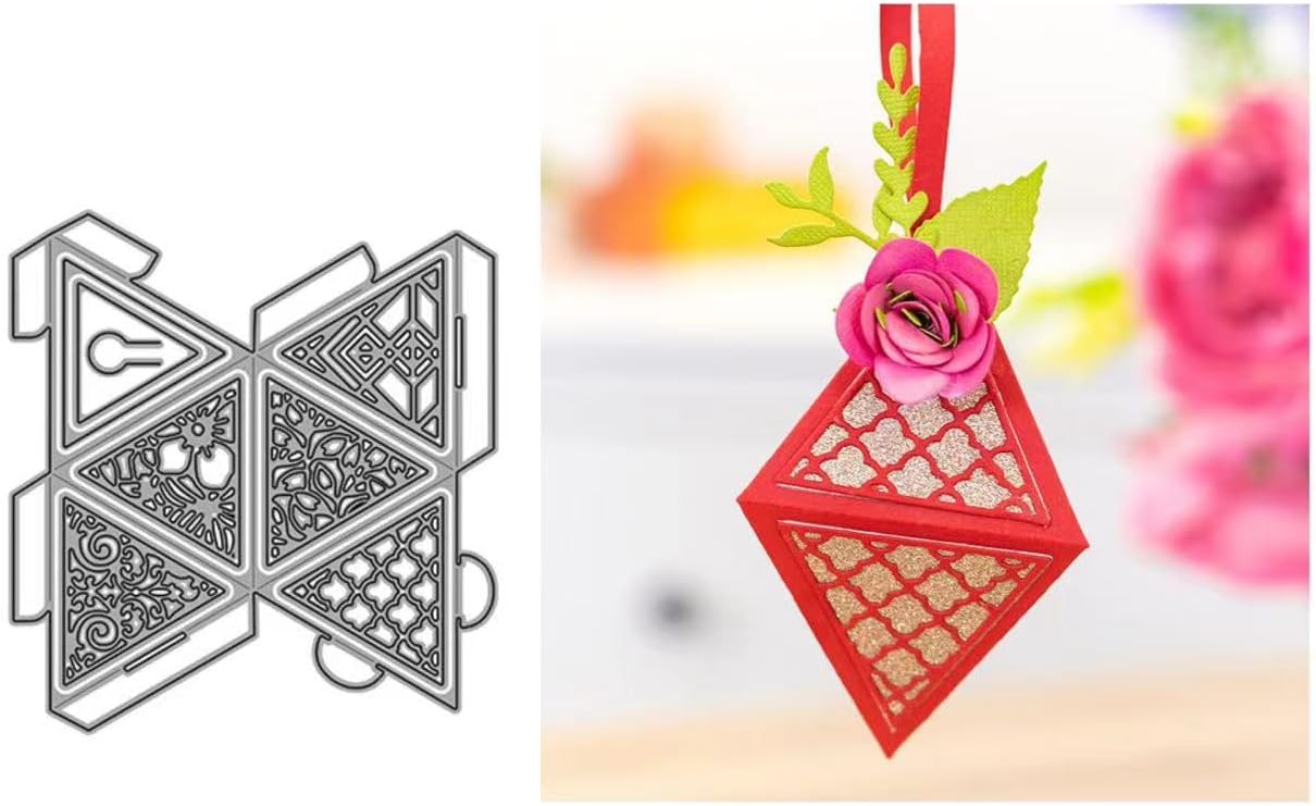 Amazon.com: JIHFOHHA Christmas Diamond Box Cutting Die 3D Box Embossing ...