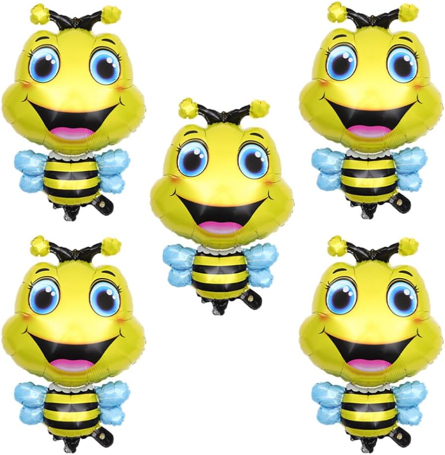 Toyvian Bee Balloons, 5pcs Yellow and Balloons Cute Insect Animal ...