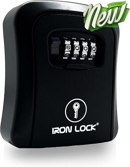 Iron Lock® - Key Lock Box Wall Mount for Keys 4 Digit Combination with ...