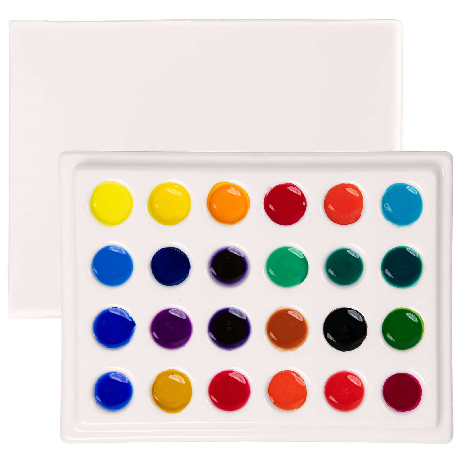 Snapklik.com : MEEDEN 24-Well Ceramic Watercolor Paint Palette
