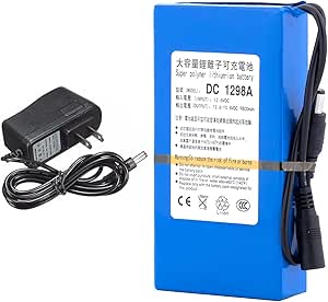 Amazon.com: POWCAMAH 12V 9800mAh Super Rechargeable Protable Li-ion Lithium Battery Pack DC1298A ...