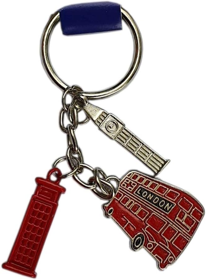 London Metal Charm Keychain - 3D Red Telephone Box Phone Booth/Big Ben ...