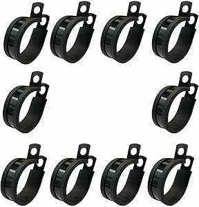 10 Pack 2 Inch Iron Cable Clamp Rubber Pad Insulation Clamp for ...
