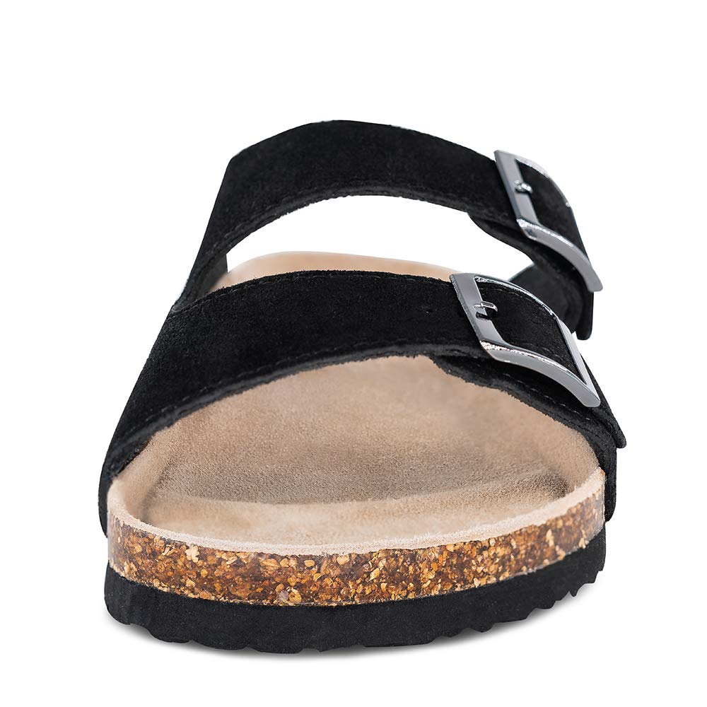 Snapklik.com : TF STAR Mens Cow Suede Leather Slide Sandals