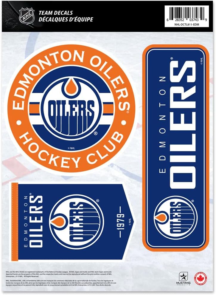 Edmonton Oilers Wall Decal | 3 Piece Fan Set 8" x 11", Decals - Amazon ...