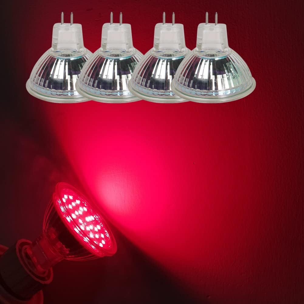 ukzboss 12V Low Voltage MR16 GU5.3 LED 4W Red Spotlights Replacement ...