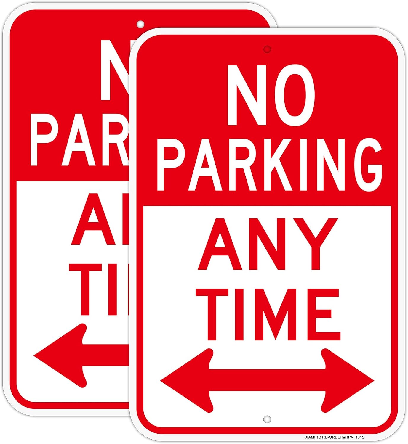 Amazon.com: JIAMING No Parking Any Time Signs, No Parking With Arrows ...