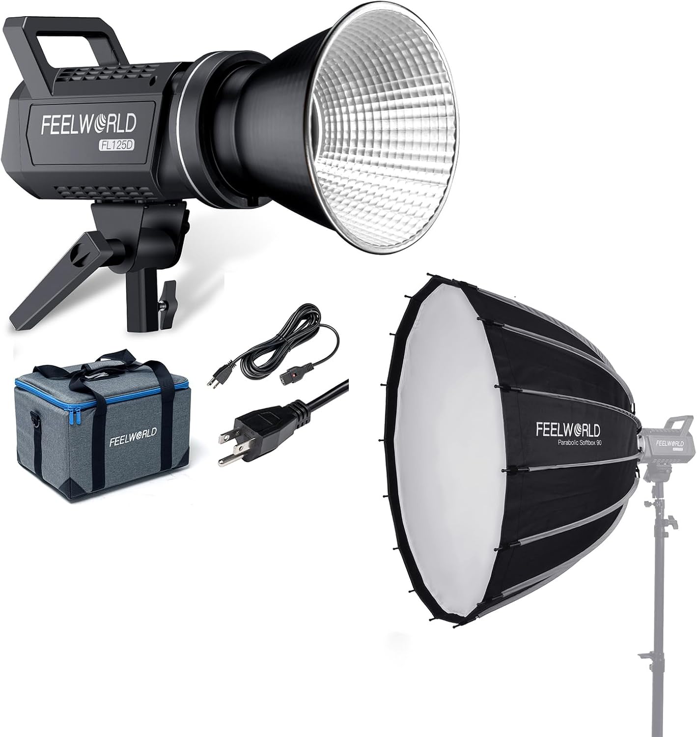 Amazon.com : FEELWORLD FL125D 125W Video Light and FSP90 90cm Parabolic ...