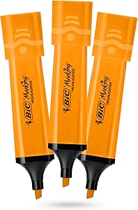 Amazon.com : BIC Marking Highlighter Flat Highlighter Marker Plastic ...