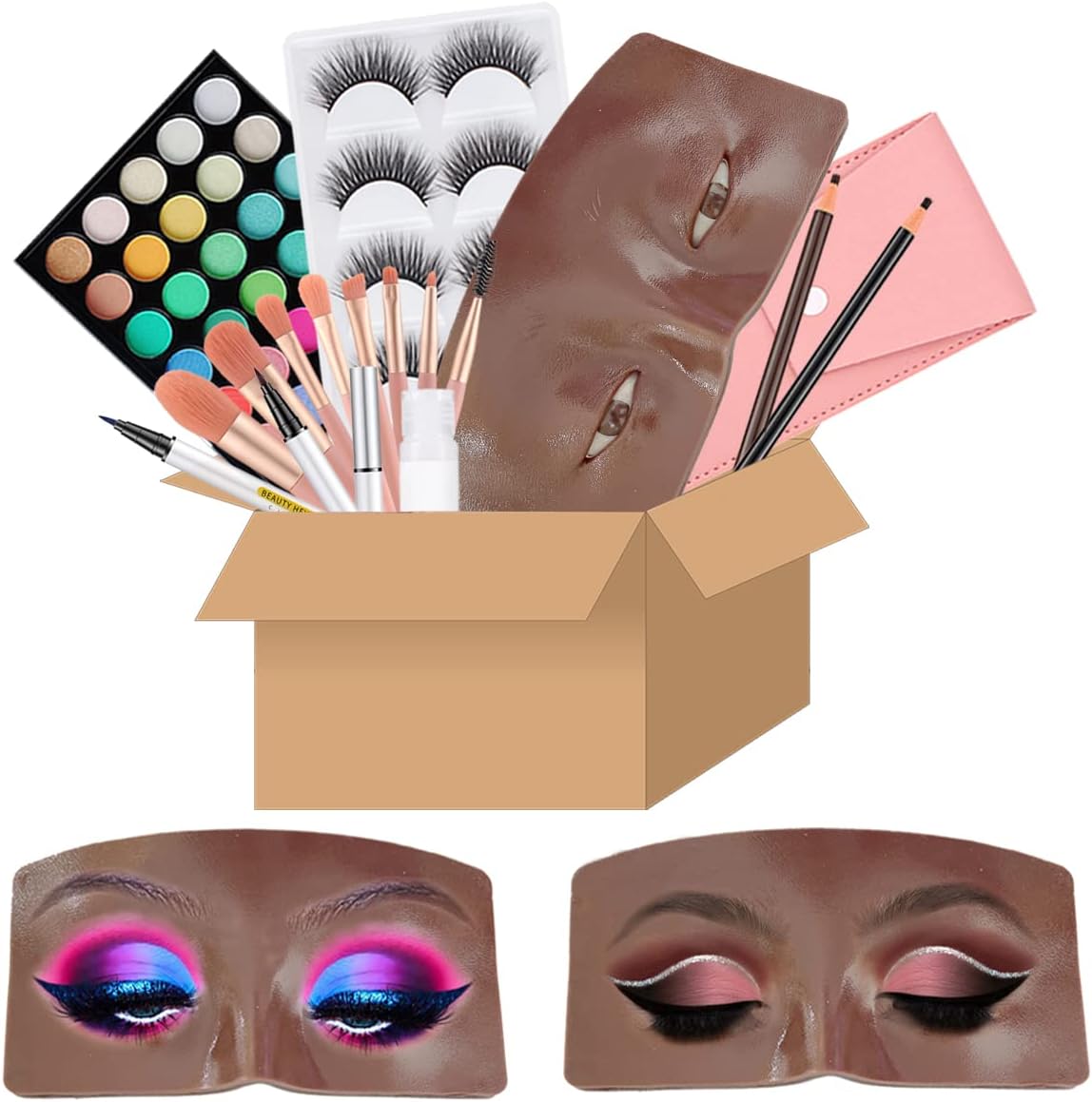 Amazon.com : 3D Realistic Makeup Practice Face Board Set With Kit for ...